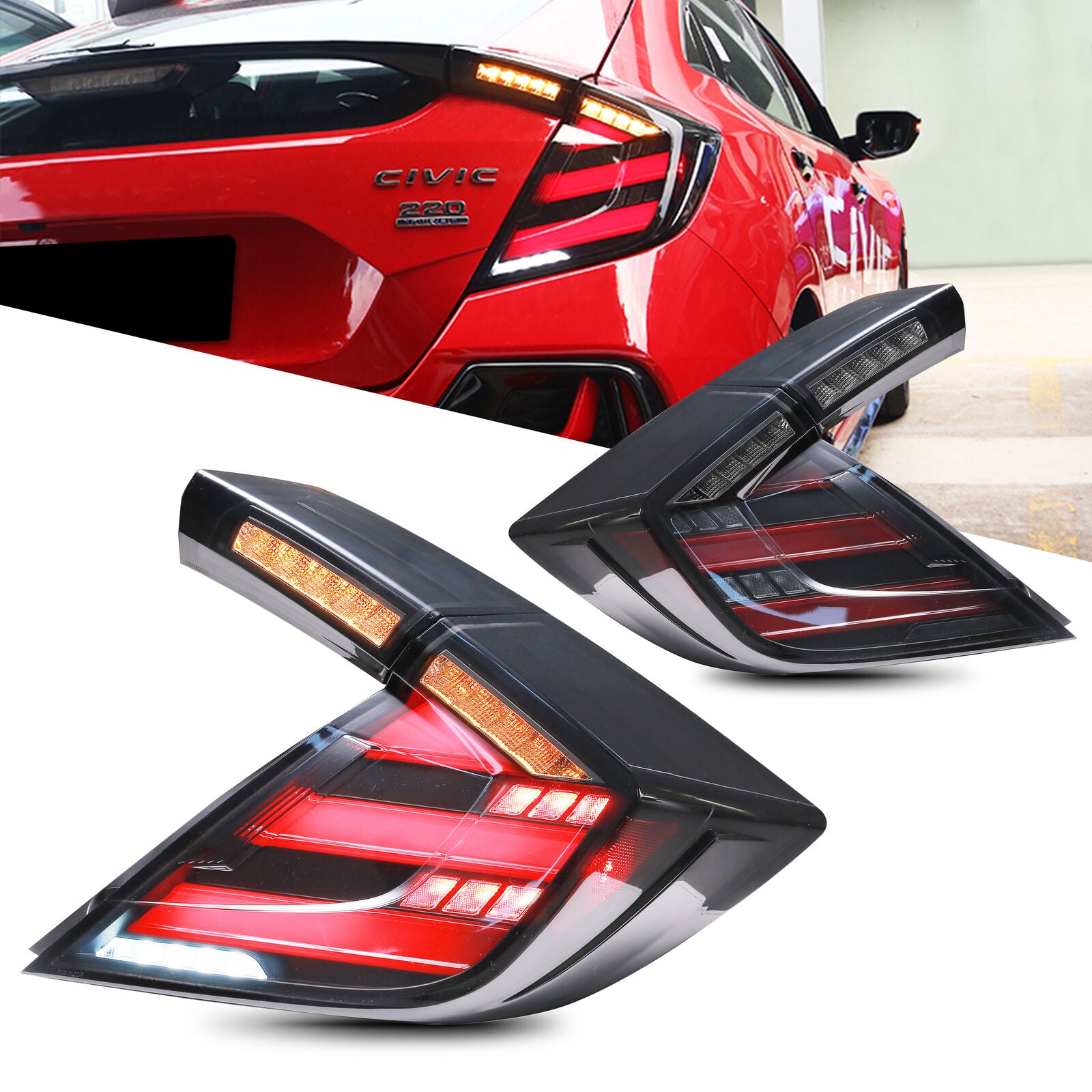 LED Tail Lights for Honda Civic Type R Hatchback Instruction ...