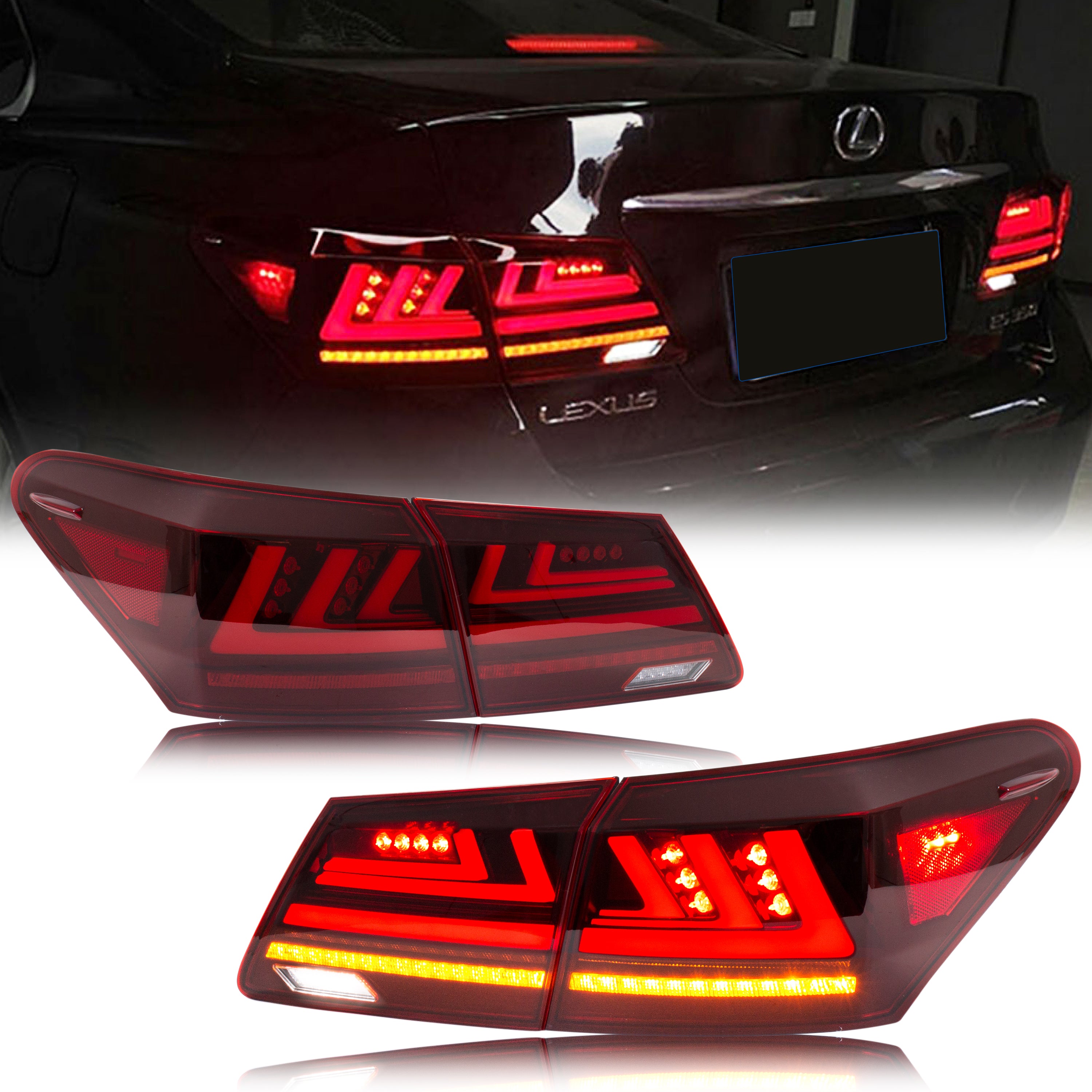inginuity time LED Tail Lights for Lexus ES350 5th GEN 2007-2012 Seque ...
