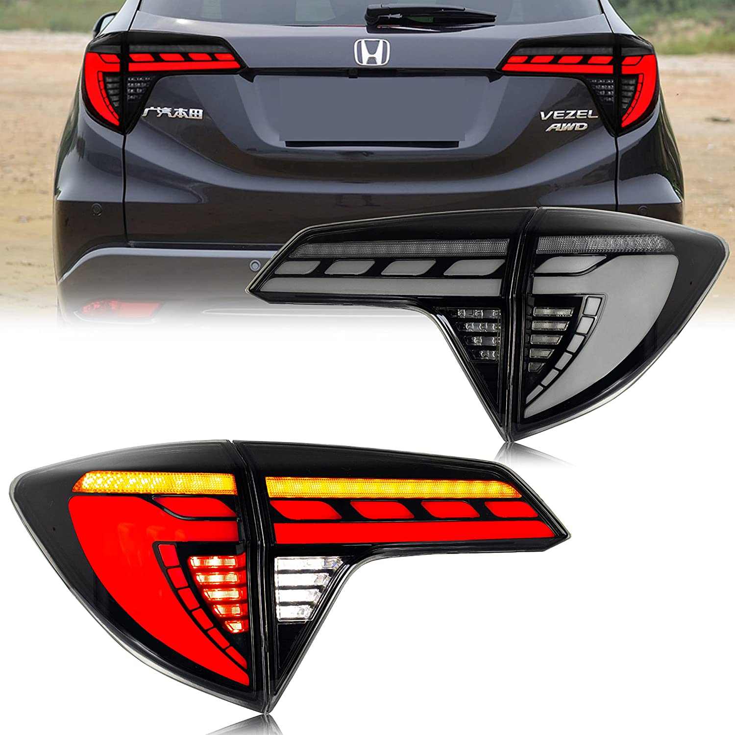 inginuity time LED Tail Lights for Honda HR-V HRV 2016-2022 Start-up A ...