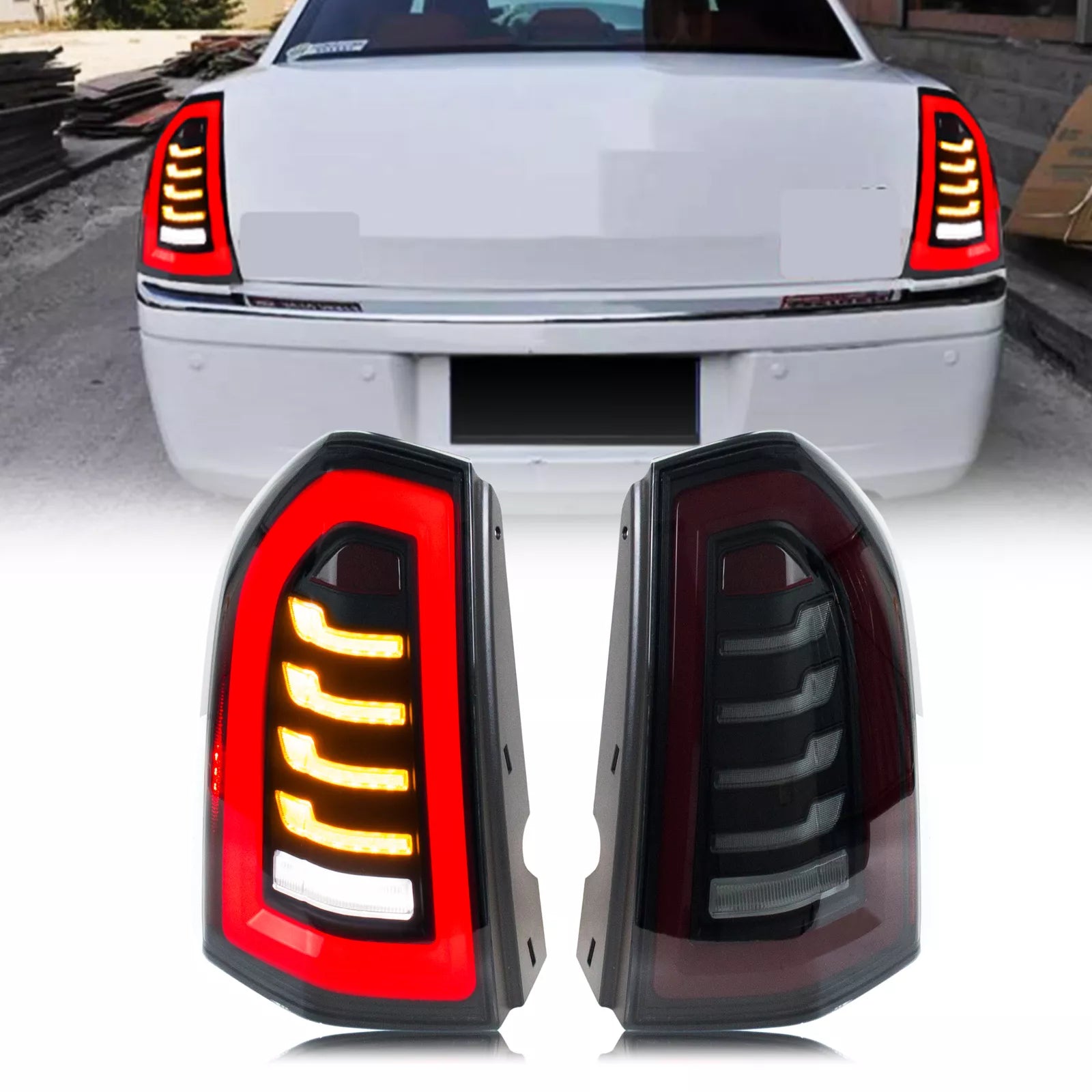 LED Tail Lights for Chrysler 300 300C 2011 2012 2013 2014 Start-up Ani ...