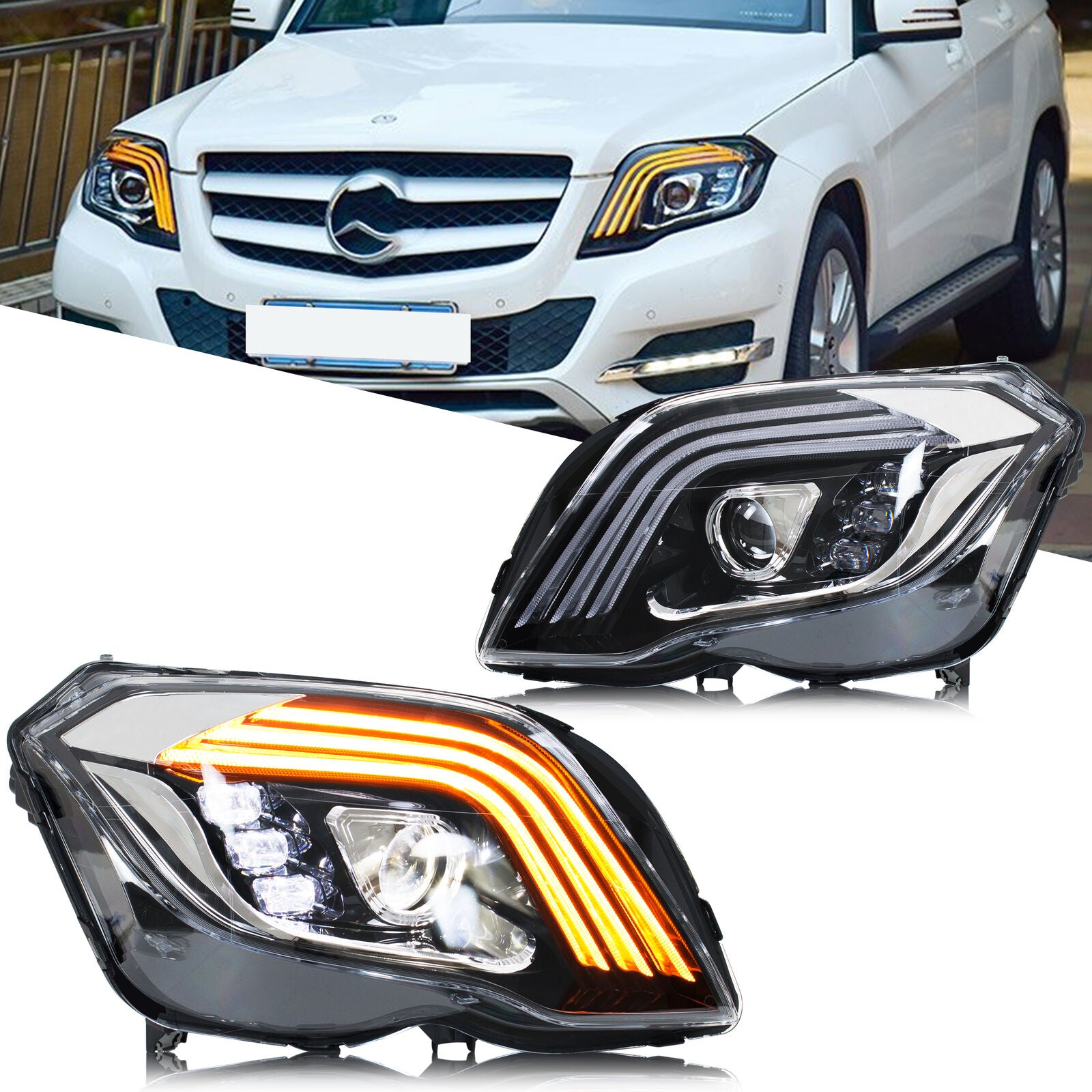 inginuity time LED Sequential Headlights for Mercedes Benz GLK350 GLK2 ...