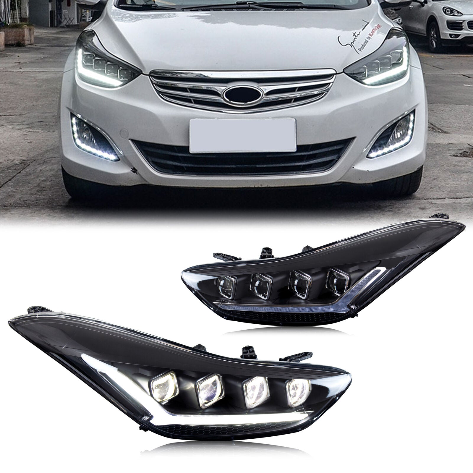 HCMOTIONZ Full LED Headlights Assembly For Hyundai Elantra, 49% OFF